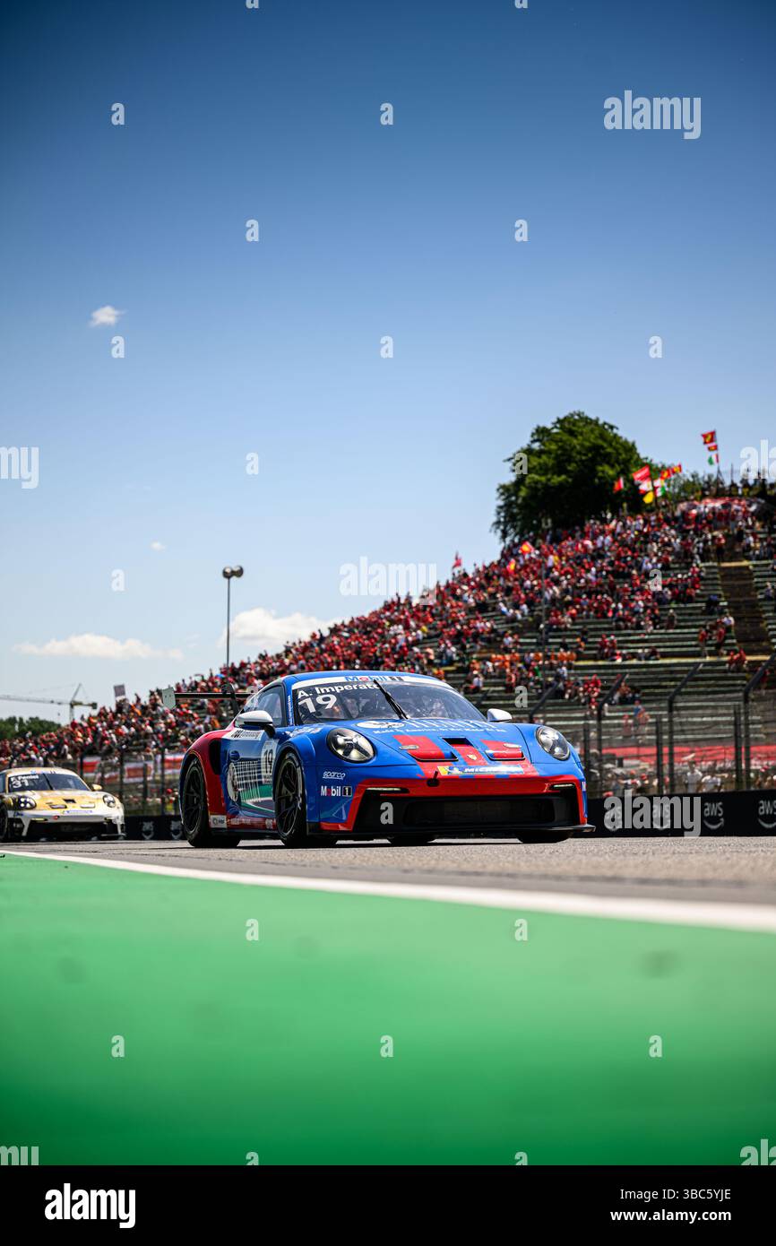 Imola, Italy. 18th May, 2025. #19 Anthony Imperato (USA, Ombra Racing ...