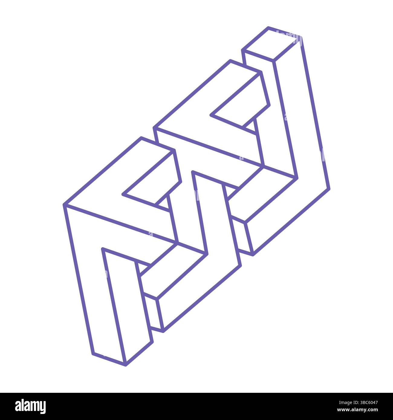 Optical illusion logo. Impossible shapes vector. Optical art objects. Geometric figures. Escher ...