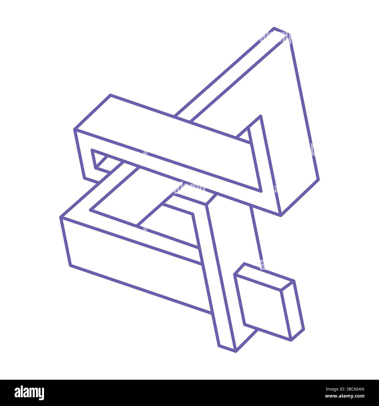 Impossible shapes. Optical illusion. Sacred geometry figure. Abstract eternal geometric object ...