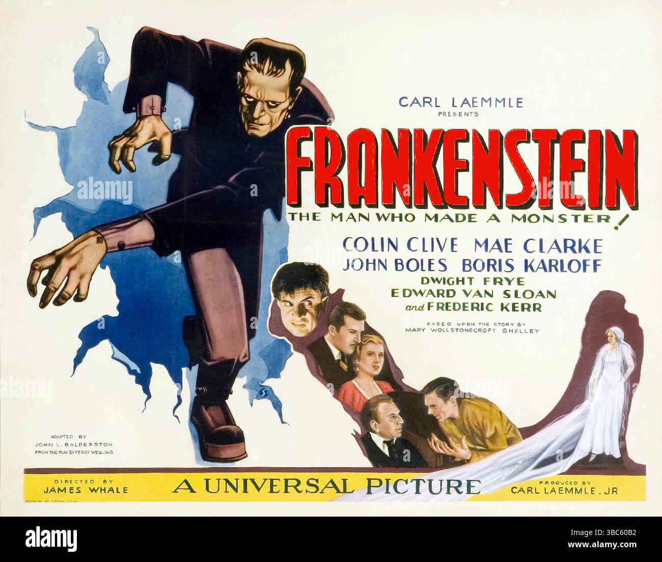 1931 poster for film Frankenstein, directed by James Whale, based on ...