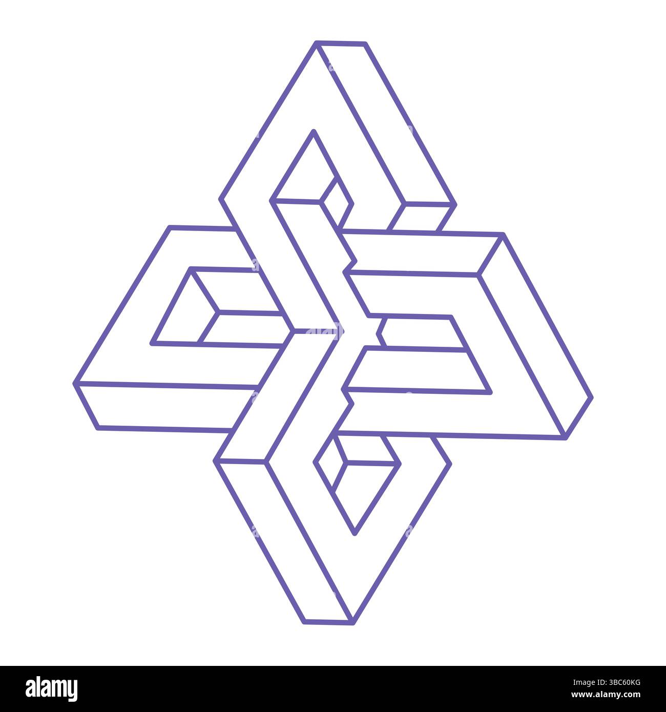 Impossible shapes. Optical illusion. Sacred geometry figures. Abstract ...