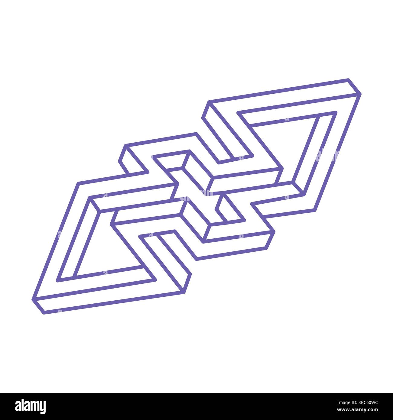 Impossible shape. Sacred geometry figure. Optical illusion. Abstract eternal geometric object ...