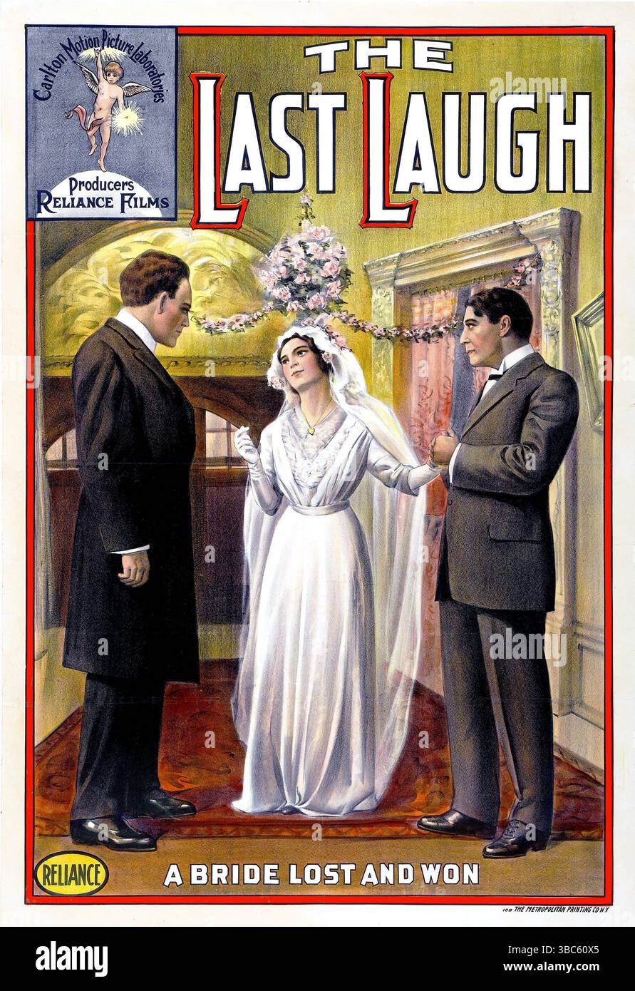1911 The Last Laugh film starring Marion Leonard poster, Carlton Motion ...