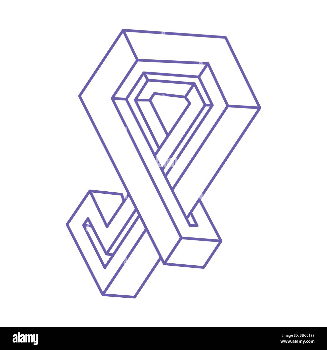 Impossible shapes. Sacred geometry figure. Optical illusion logo in ...