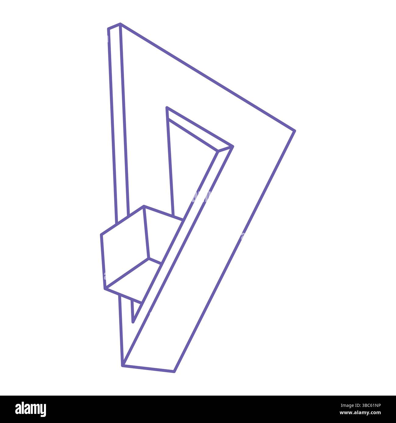 Impossible shapes, optical illusion logo in trendy 2022 Very Peri color ...