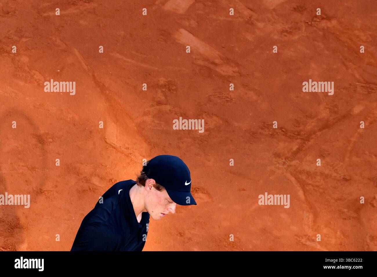 Rome, Italy. 18th May, 2025. ItalyÕs Jannik Sinner reacts during the Italian open tennis ...