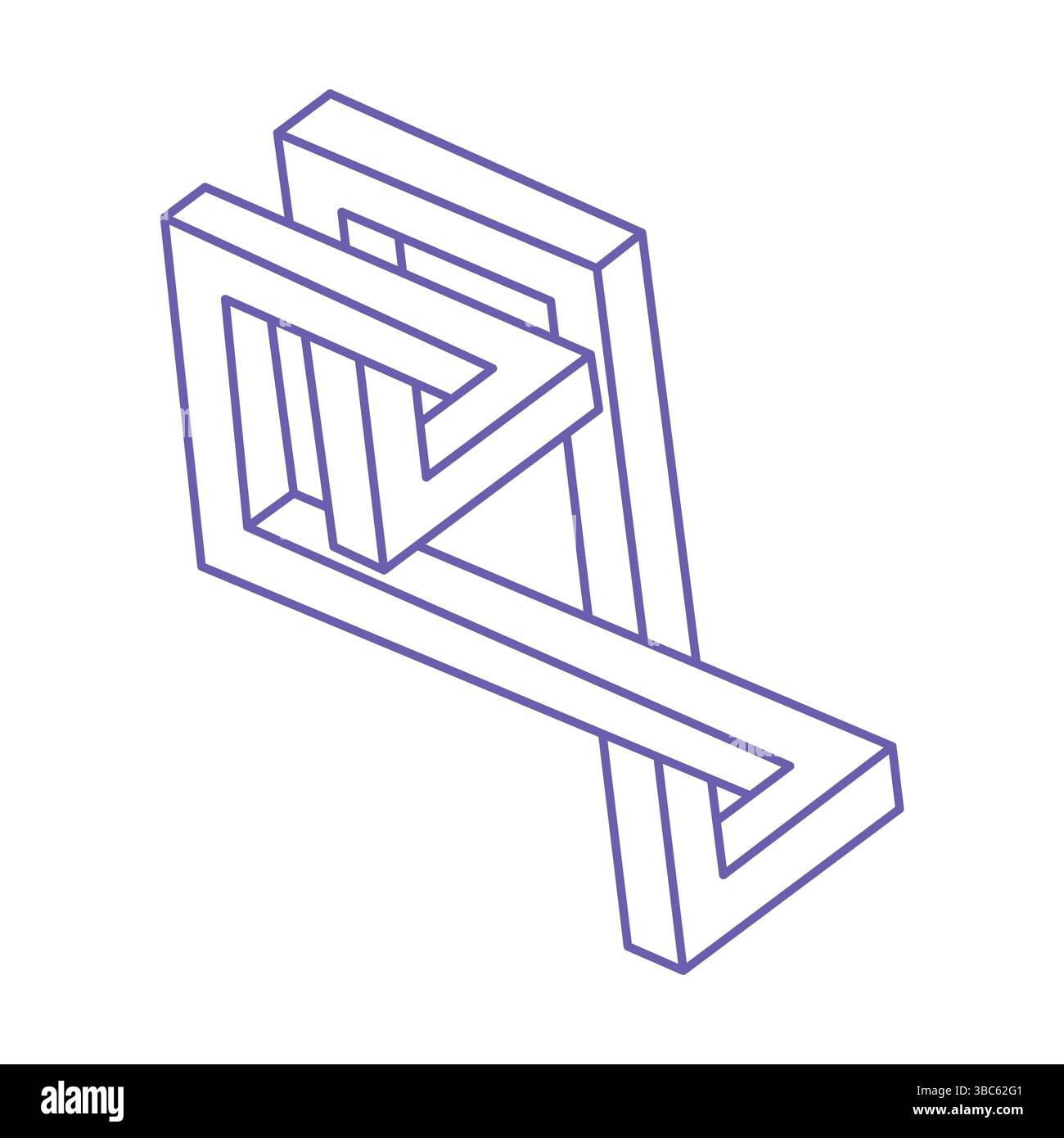 Impossible shapes, optical illusion figures, vector. Escher paradox ...