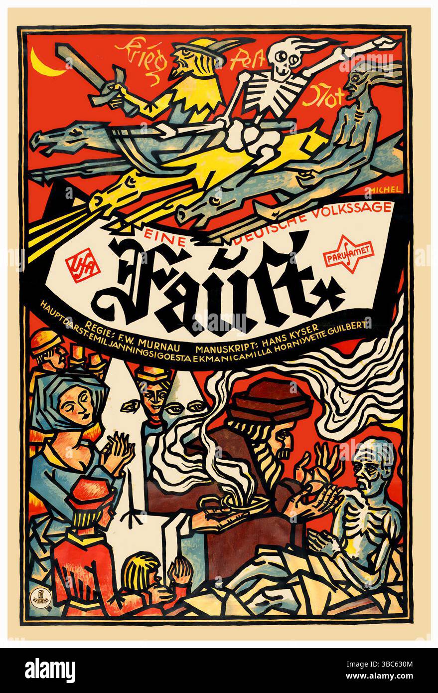 1926 poster for German silent film Faust. Directed by F.W. Murnau and ...
