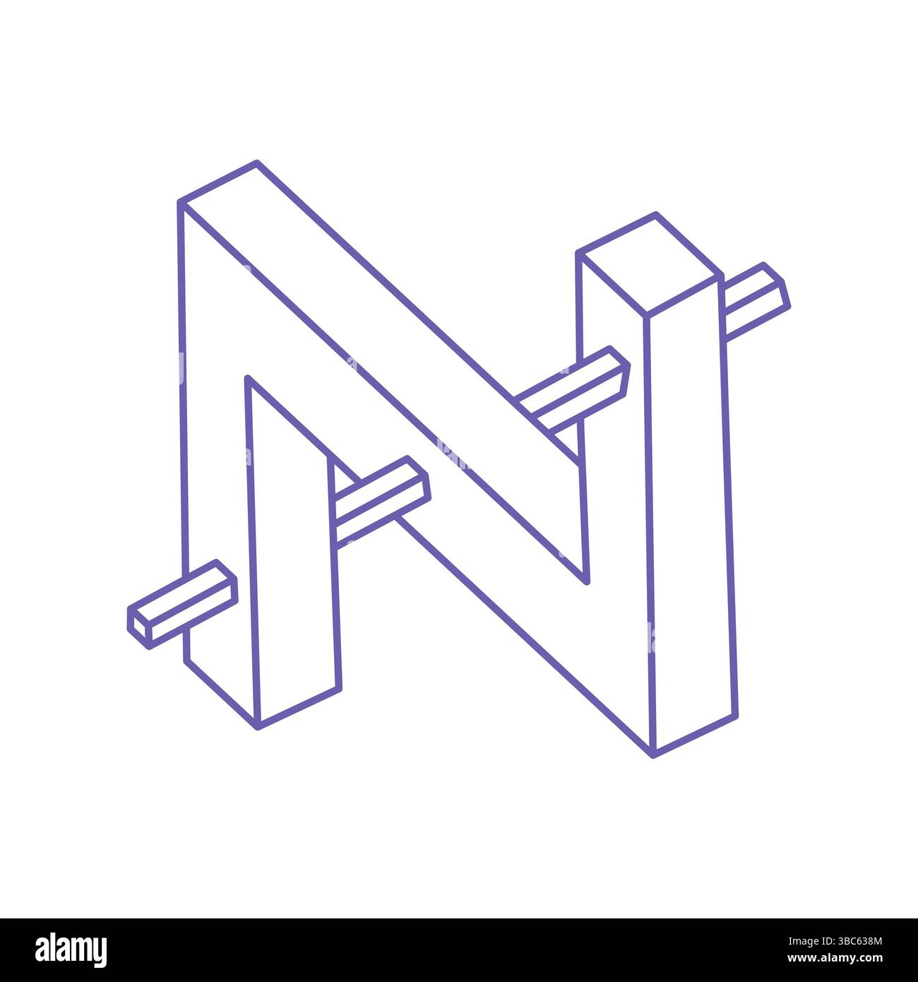 Escher paradox geometry. Logo. Optical illusion object. Sacred ...