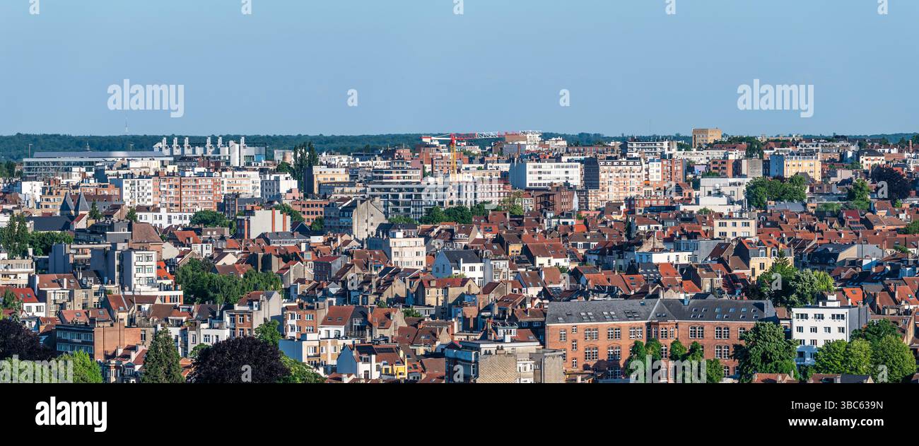 Mixed residential area cityscape of Schaerbeek, Brussels Capital Region ...