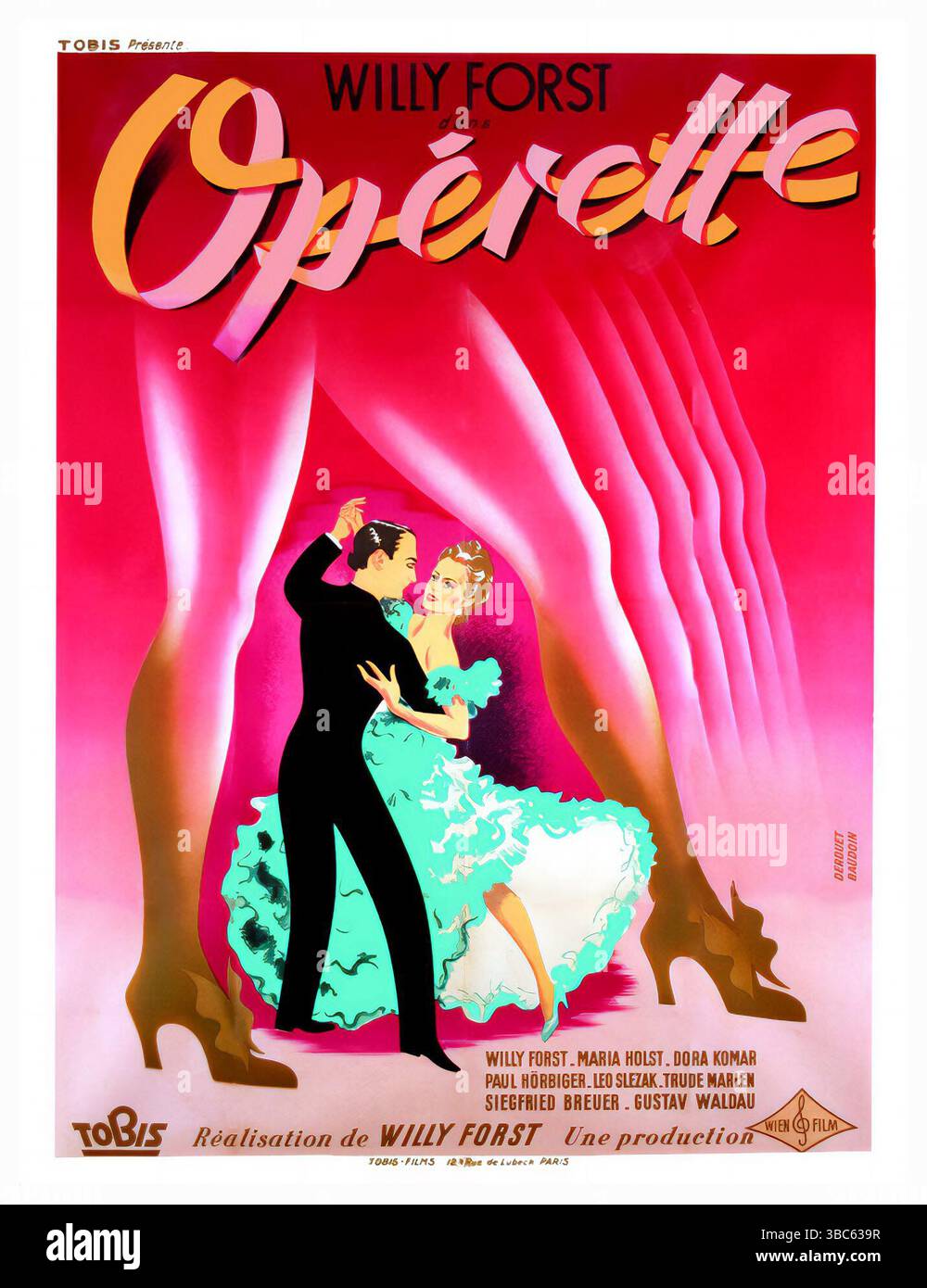 1940 French poster for German musical film "Operetta," directed by ...