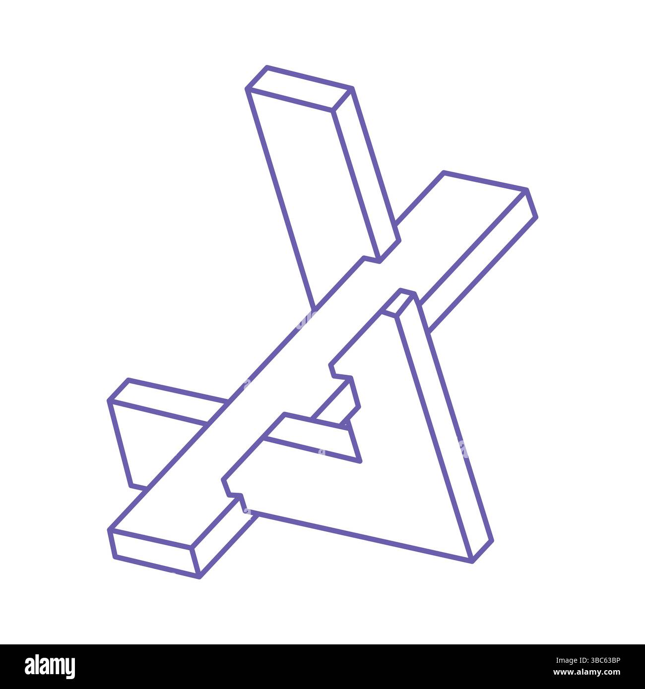 Impossible shapes. Sacred geometry. Optical illusion figure. Abstract ...