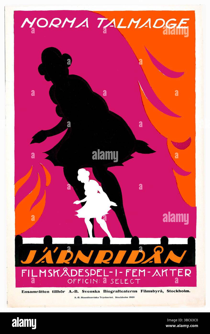1916 Swedish poster for "Järnridån" (The Safety Curtain), American ...