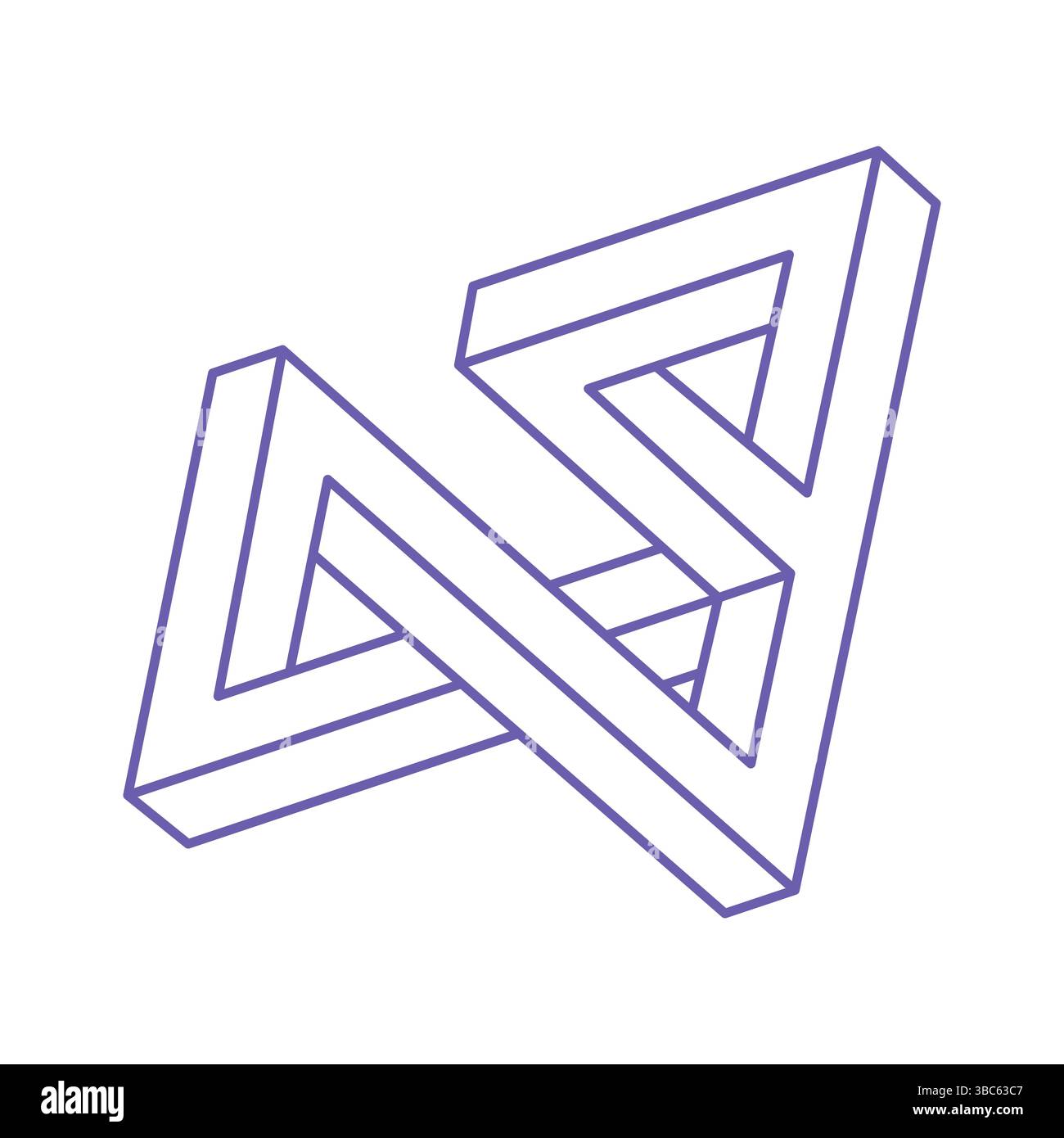 Impossible shapes. Sacred geometry. Optical illusion figure. Abstract eternal geometric objects ...