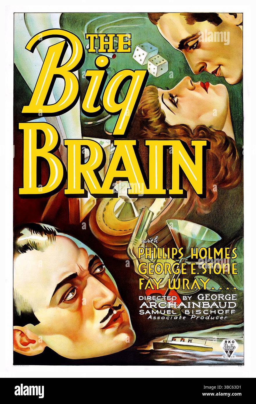 1933 poster for pre-Code drama film The Big Brain, directed by George ...