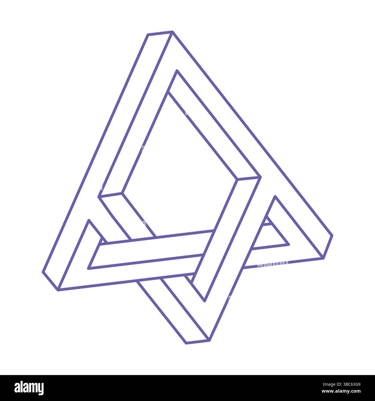 Impossible shape. Optical illusion. Sacred geometry figure. Abstract eternal geometric object ...