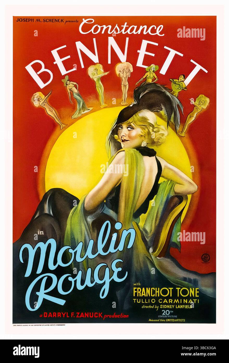 1934 poster for film Moulin Rouge, directed by Sidney Lanfield. It ...