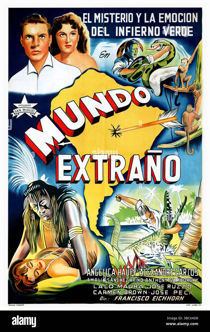 1950 Argentinian poster for film "Un Mundo Extraño" Original German ...