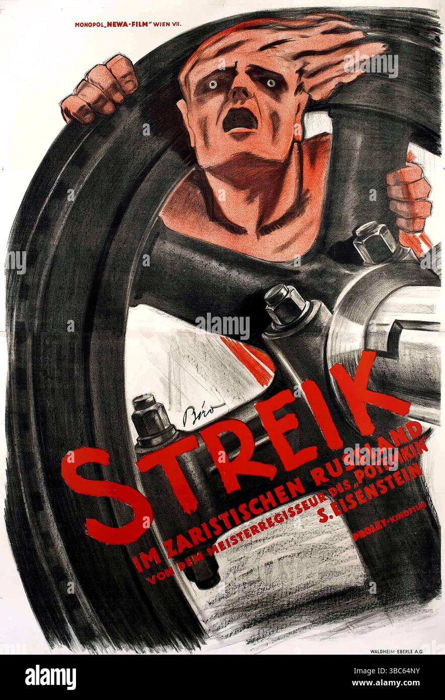 1925 German poster for Soviet silent film "Strike" directed by Sergei ...