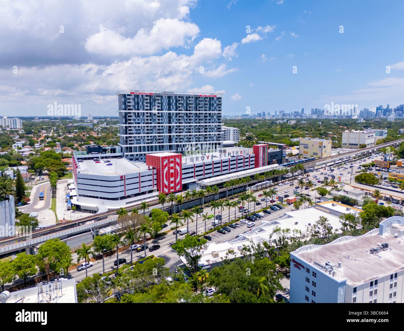 Coconut Grove Miami, FL, USA - May 13, 2025: Aerial photo of the newly ...