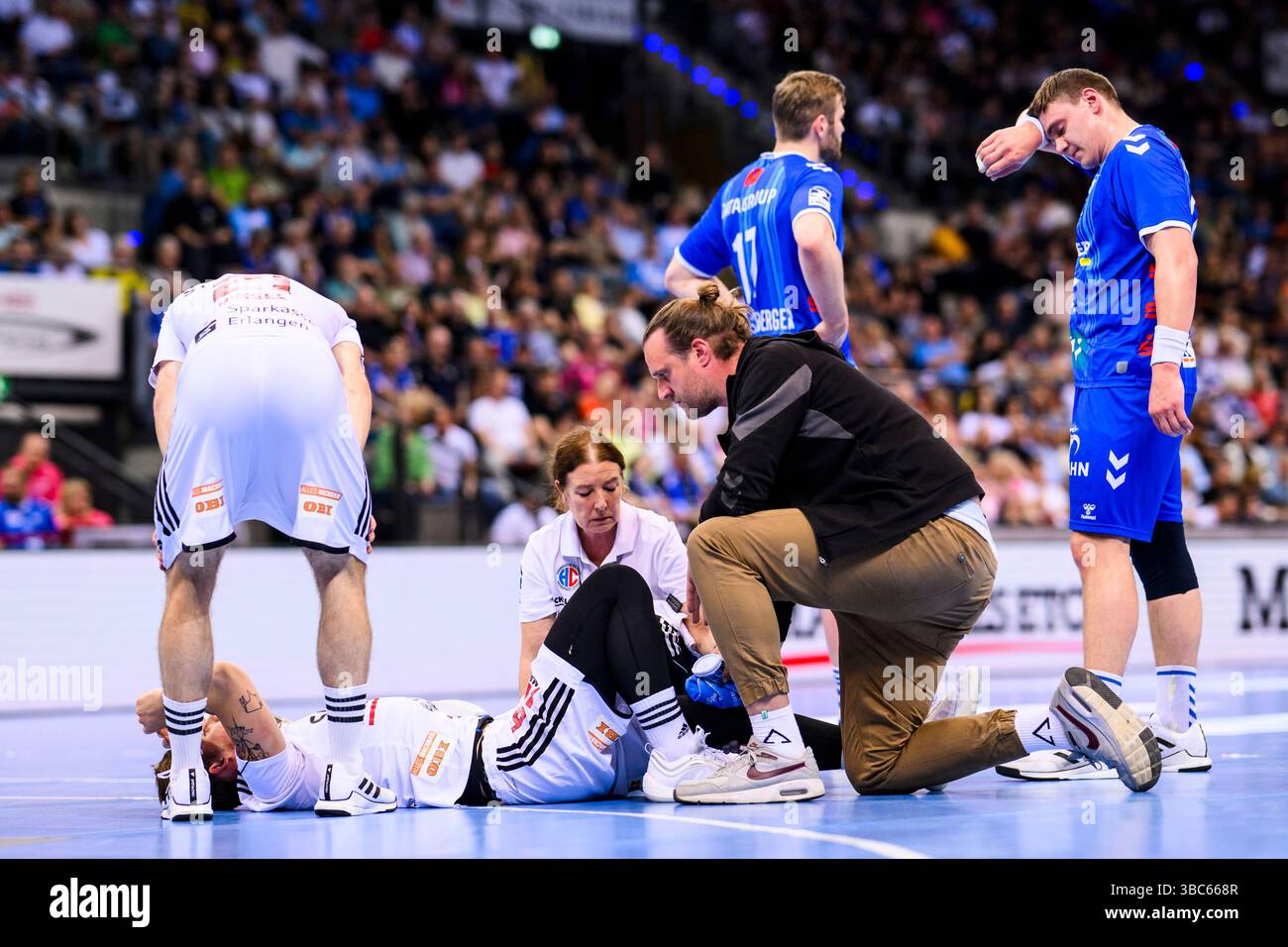 Stuttgart, Germany. 18th May, 2025. Handball: 1st Bundesliga, men, 2024/2025 season, TVB ...