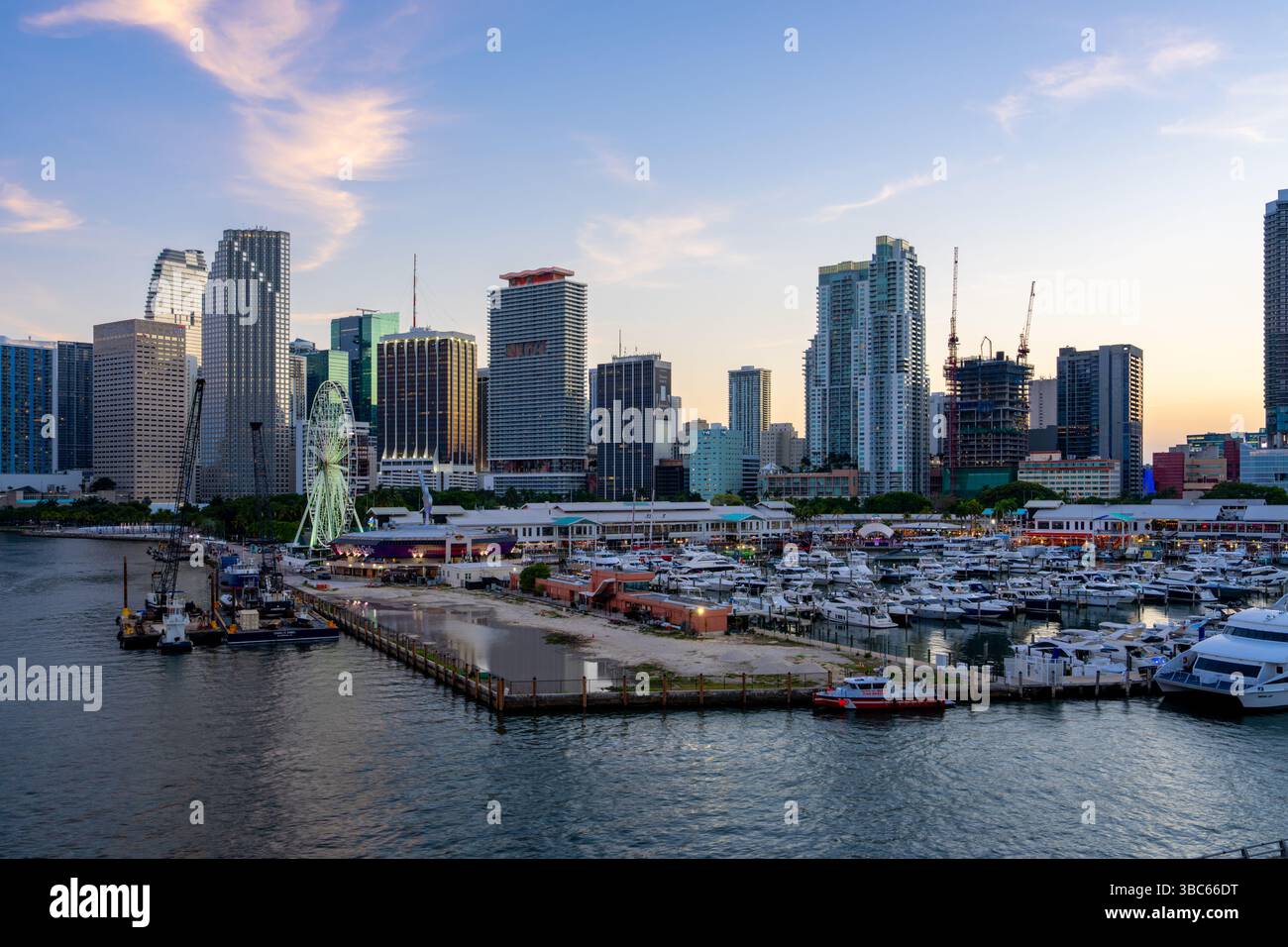 Miami, FL, USA - May 15, 2025: Golden hour photography Miami Bayside ...