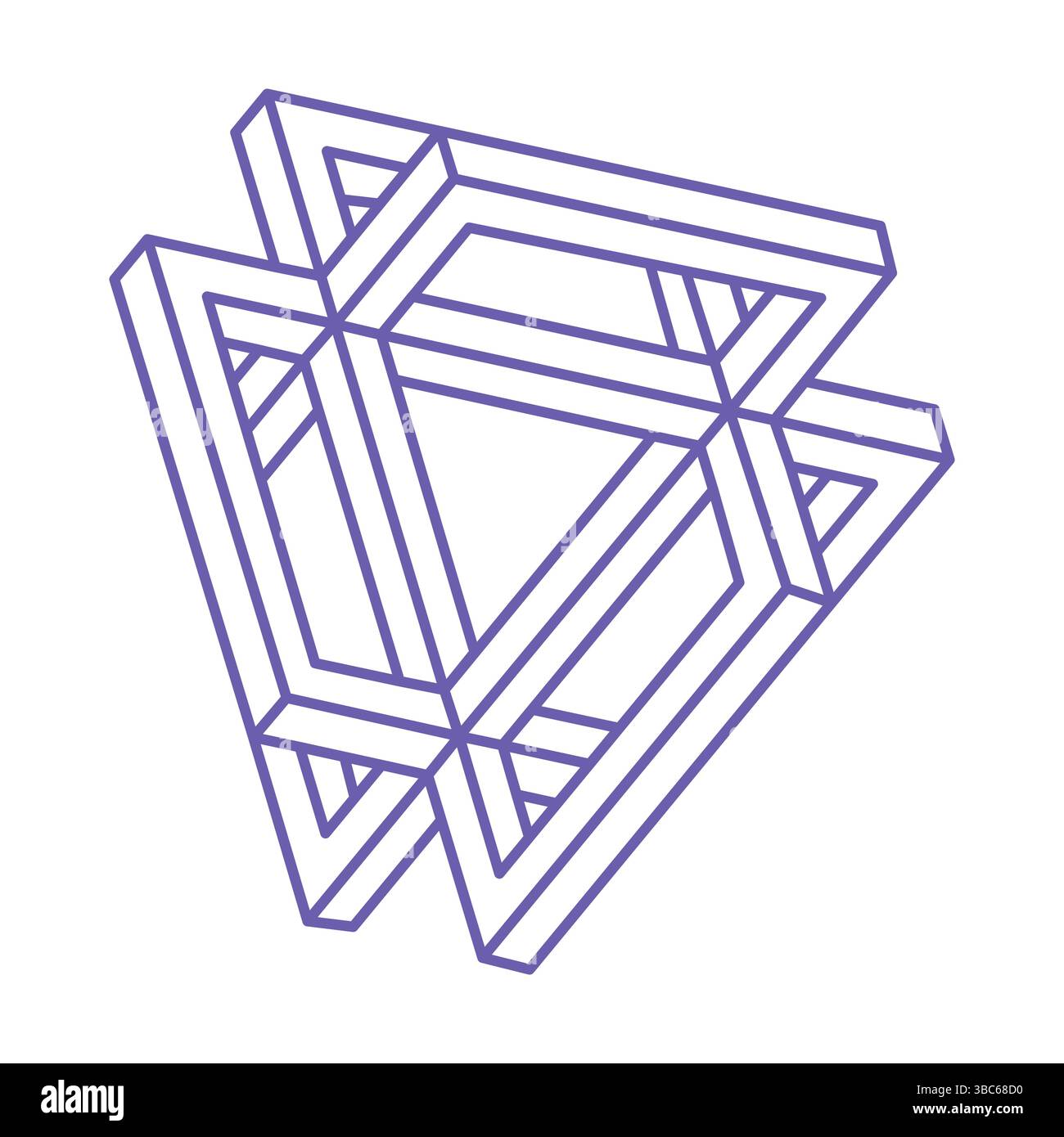 Impossible shape. Sacred geometry figure. Optical illusion. Abstract eternal geometric object ...