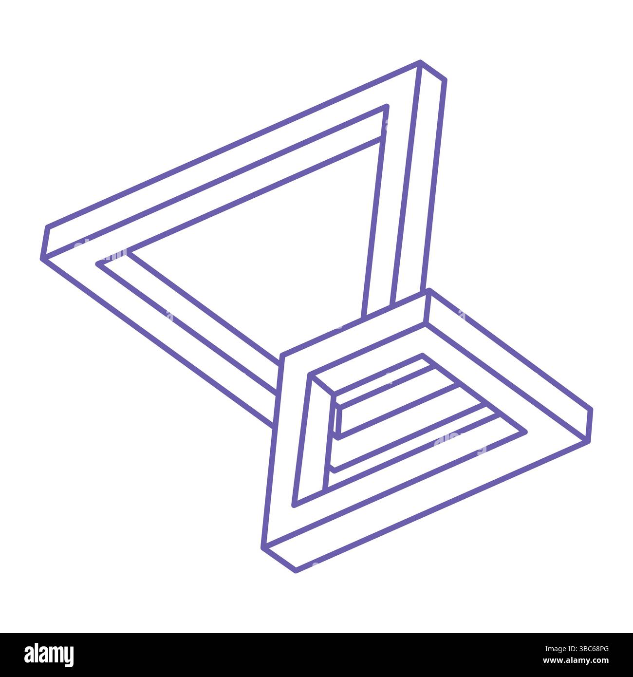 Impossible shape. Sacred geometry figures. Optical illusion. Abstract eternal geometric objects ...