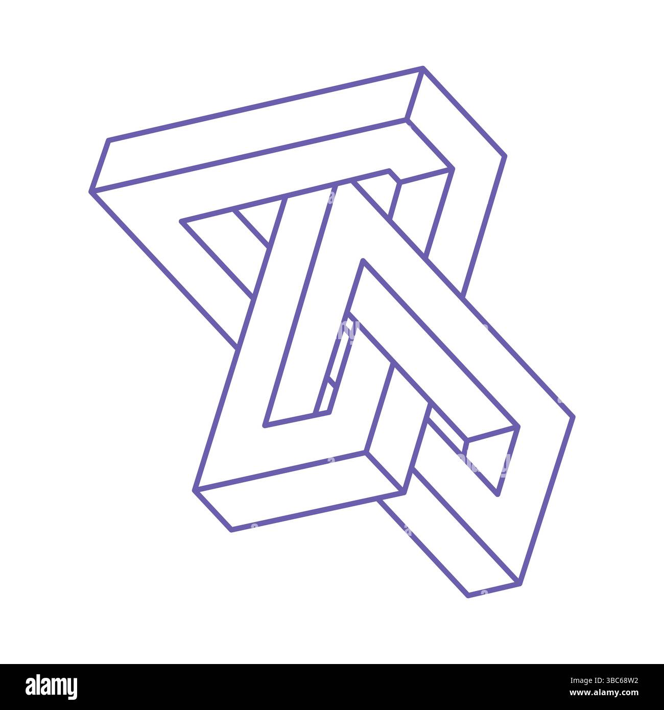 Impossible shapes. Sacred geometry figure. Optical illusion. Abstract eternal geometric objects ...