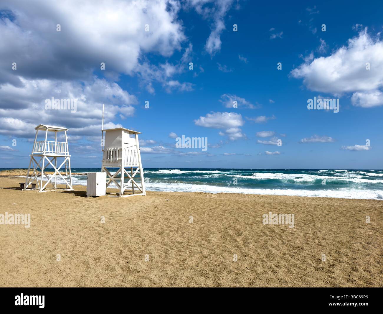 Lifeguard towers on the beach Stock Photo - Alamy