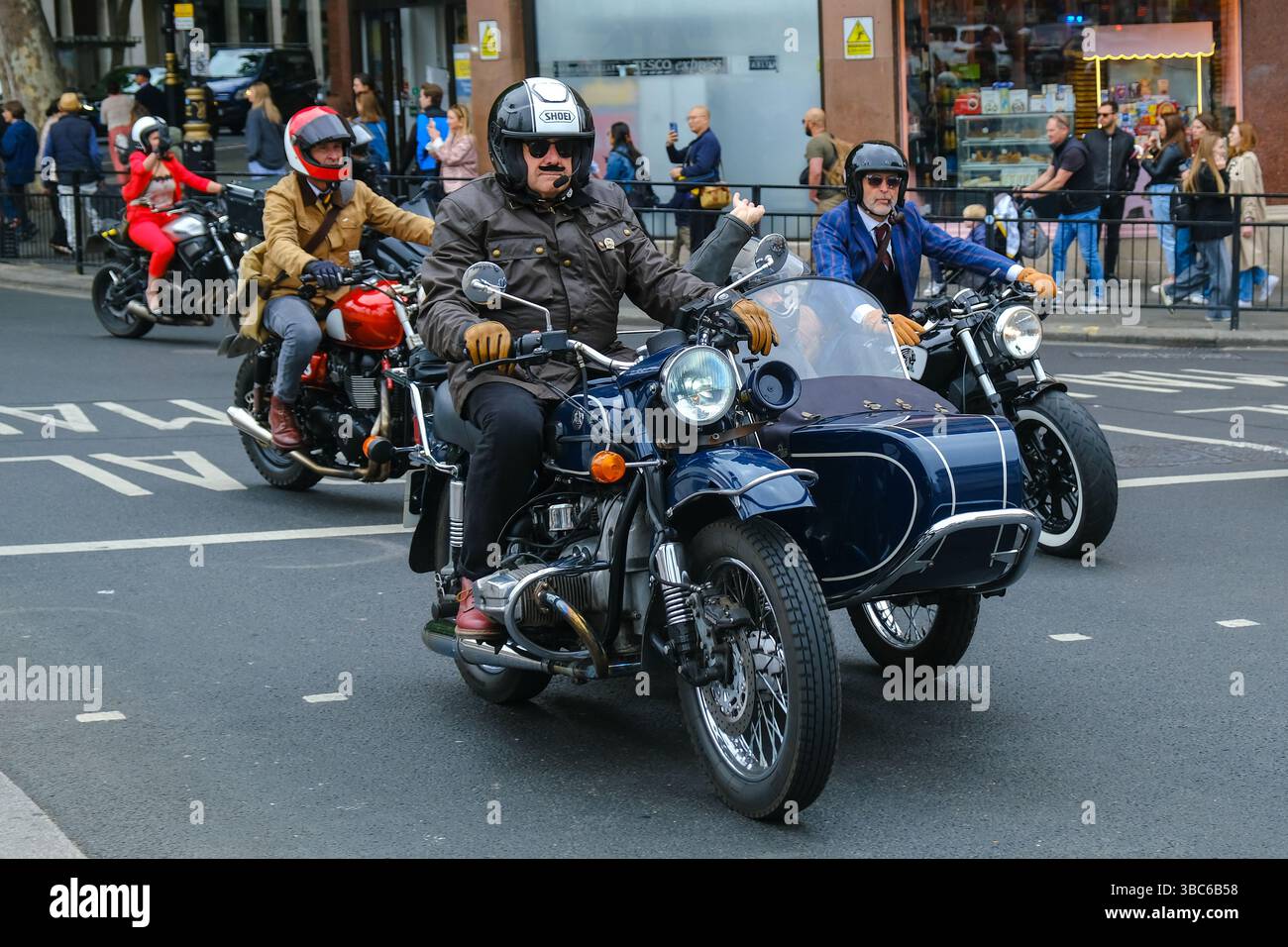 London, UK. 18th May, 2025. Around 600 riders on classic and vintage ...