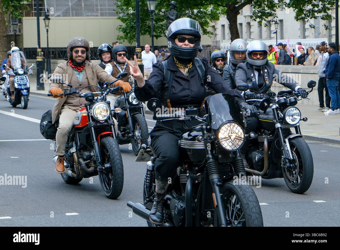 London, UK. 18th May, 2025. Around 600 riders on classic and vintage ...