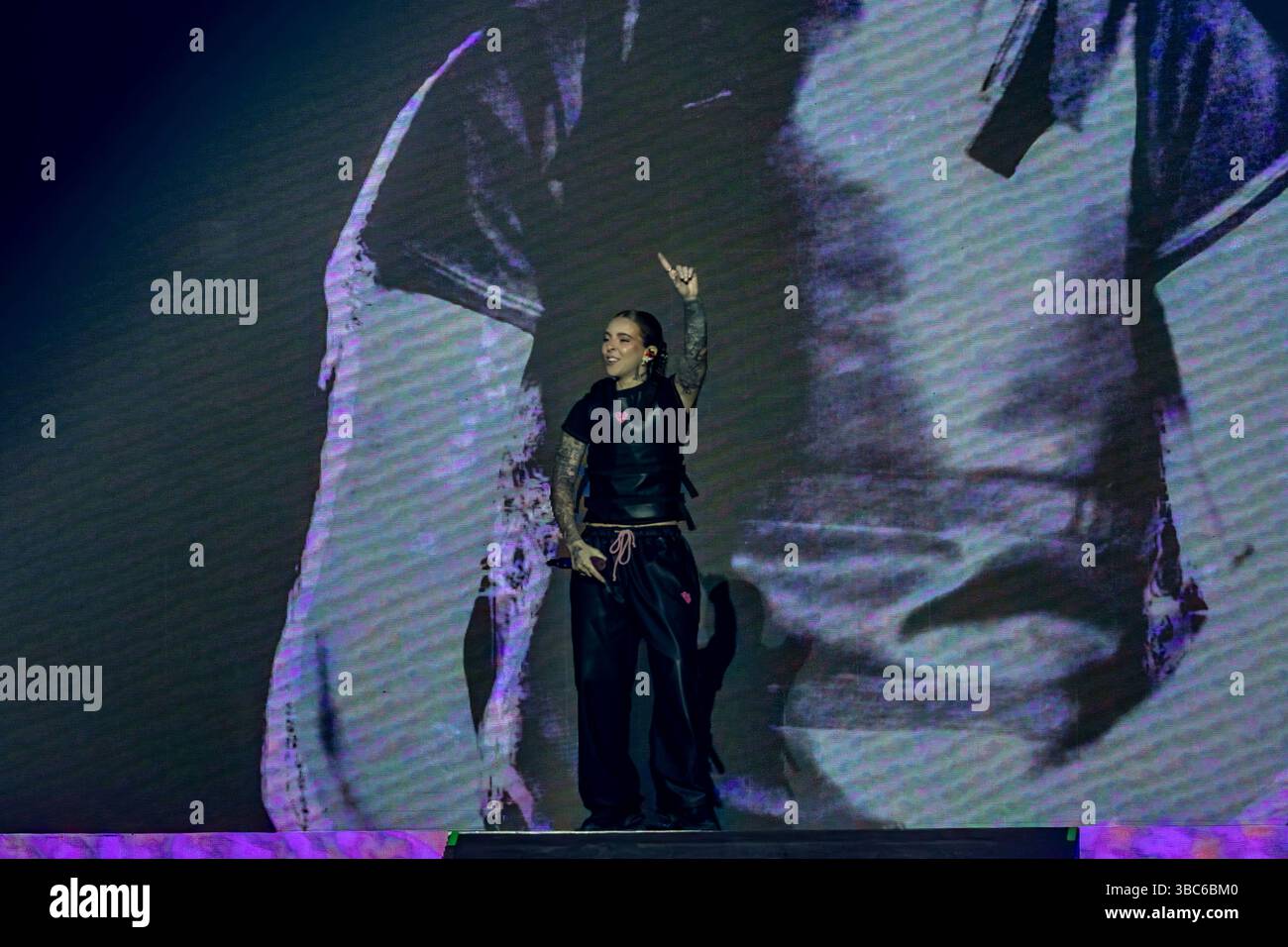 Puerto Rican singer and songwriter Young Miko during her concert at the ...