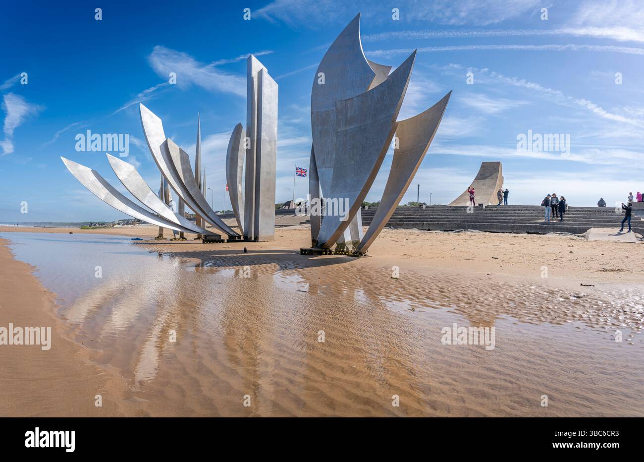 Omaha Beach, France - 08 03 2025: Signal Monument. Panoramic view of ...