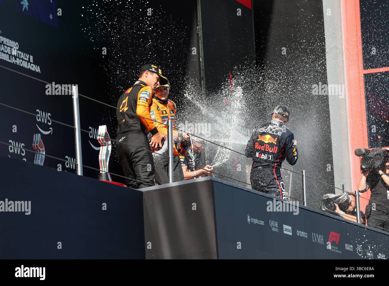 Podium during Formula 1 AWS Gran Premio del Made in, Italy. , . e dell ...