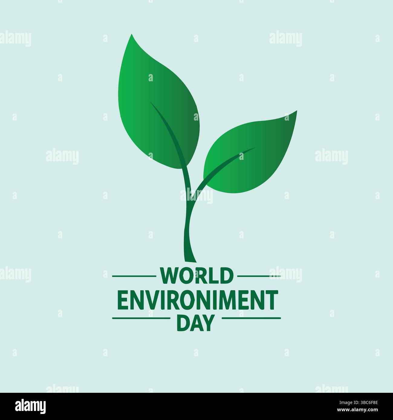 World Environment Day Poster Design with Green Plant Illustration Stock ...