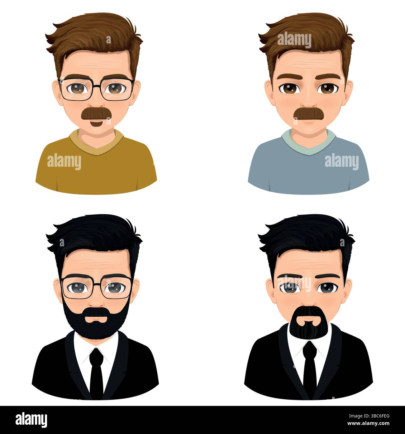 Middle age man glasses mustache hi-res stock photography and images - Alamy