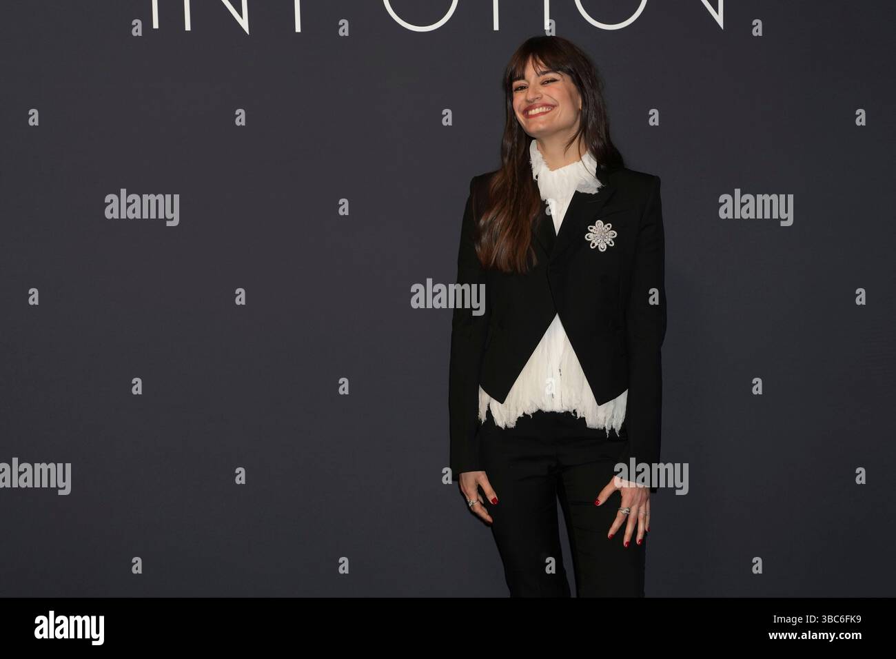 Clara Luciani poses for photographers upon arrival at the Kering Women ...