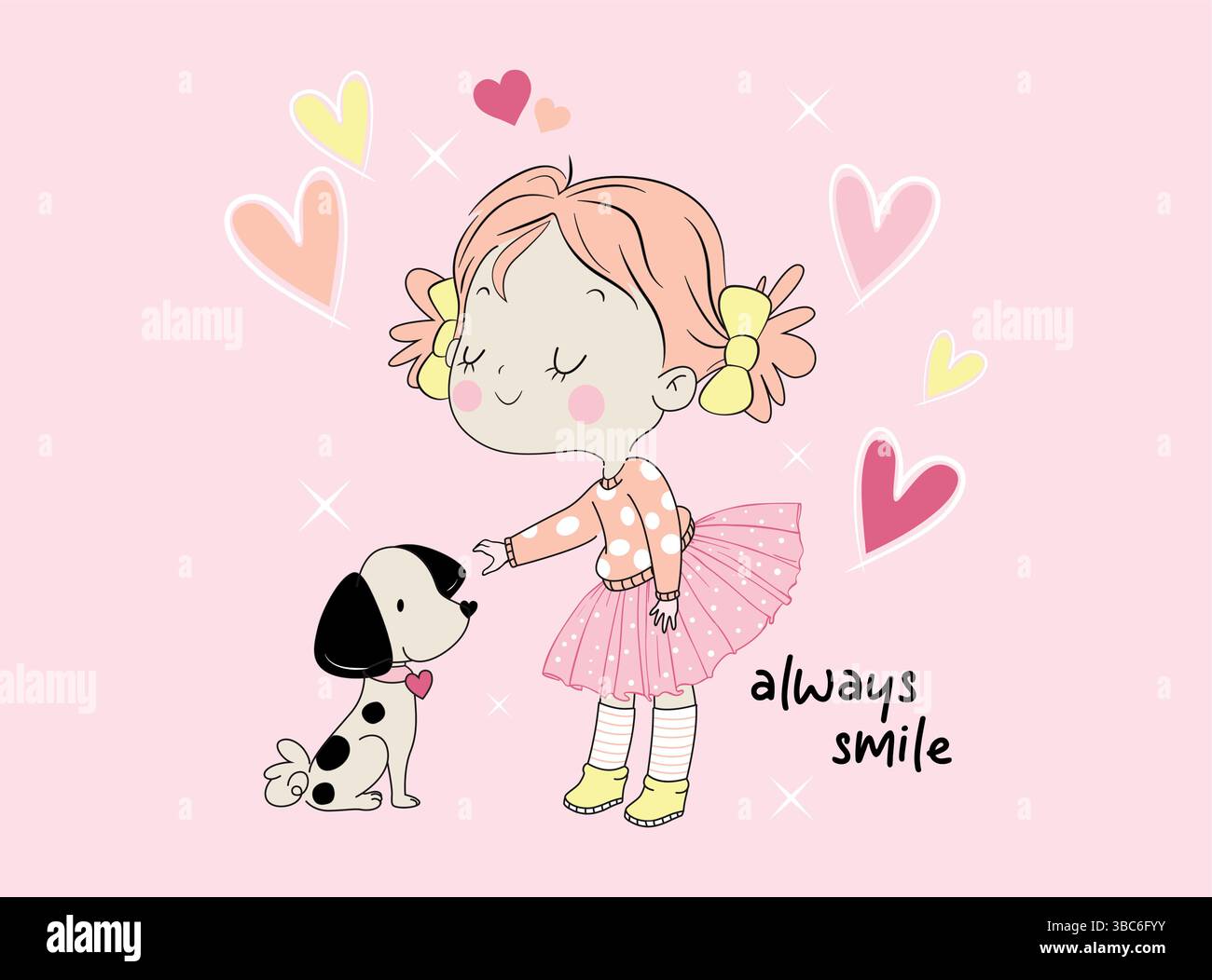 Dog happy flowers Stock Vector Images - Alamy