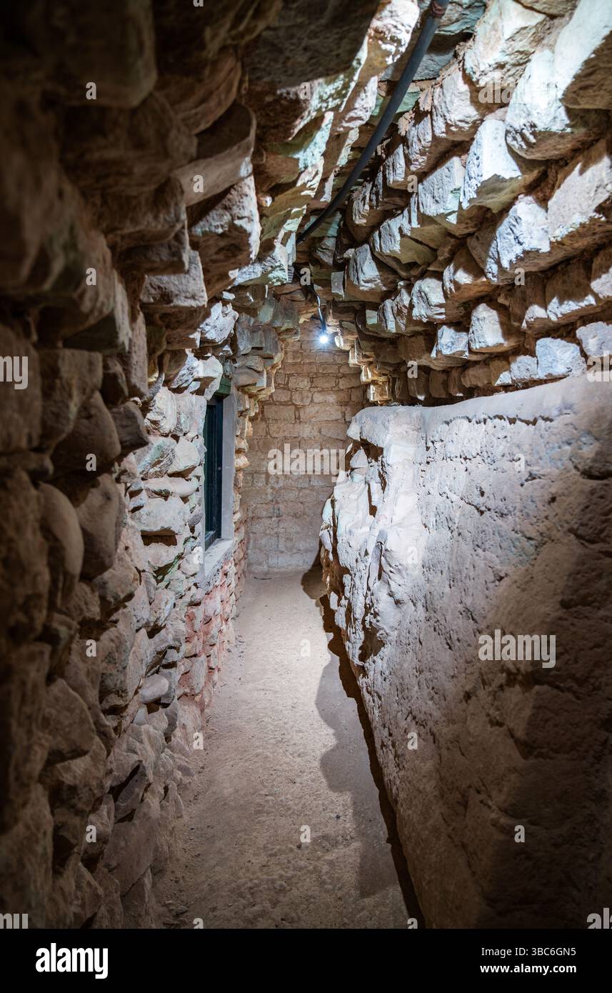 Mayan tunnel under the Acropolis at Maya Archaeological Site of Copan ...
