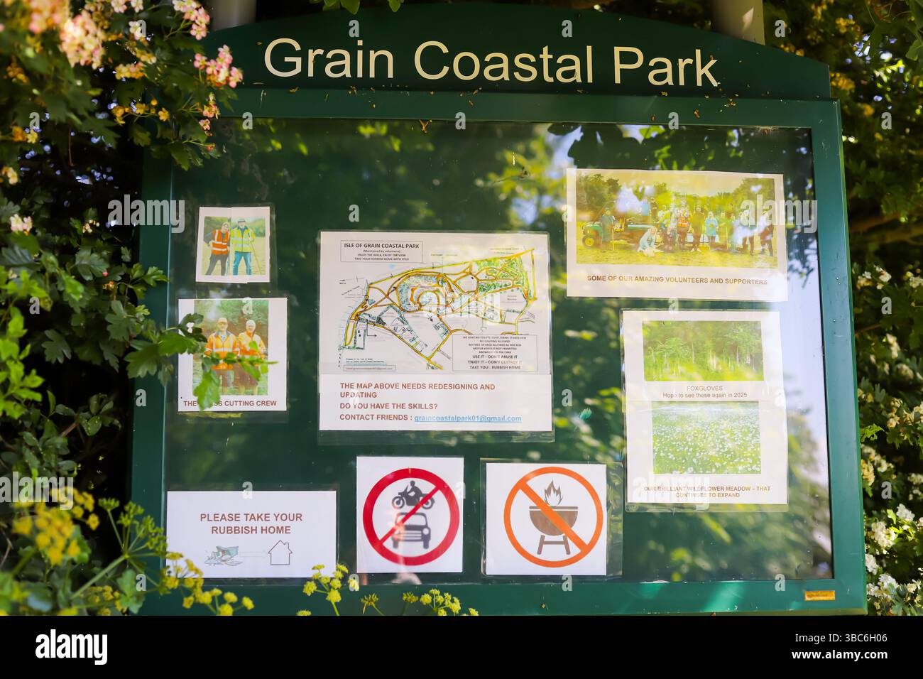 Sign posts from the Grain Coastal Park footpaths, part of the England ...