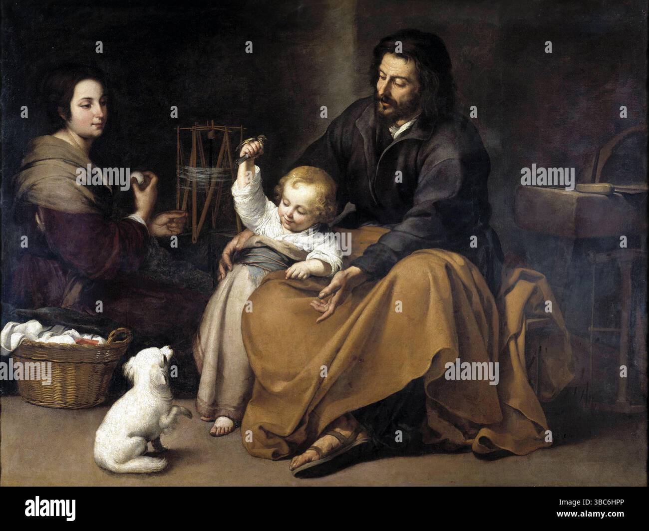 The Holy Family with a Little Bird, 1645–1650, Painting by Bartolomé ...