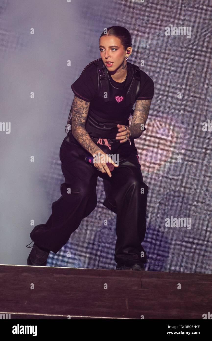 Puerto Rican singer and songwriter Young Miko during her concert at the ...