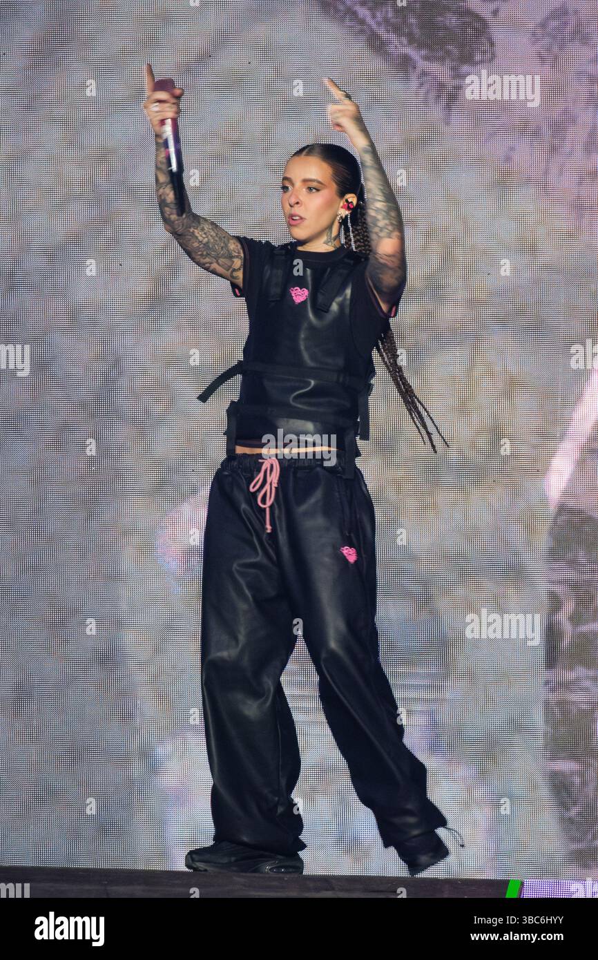 Puerto Rican singer and songwriter Young Miko during her concert at the ...