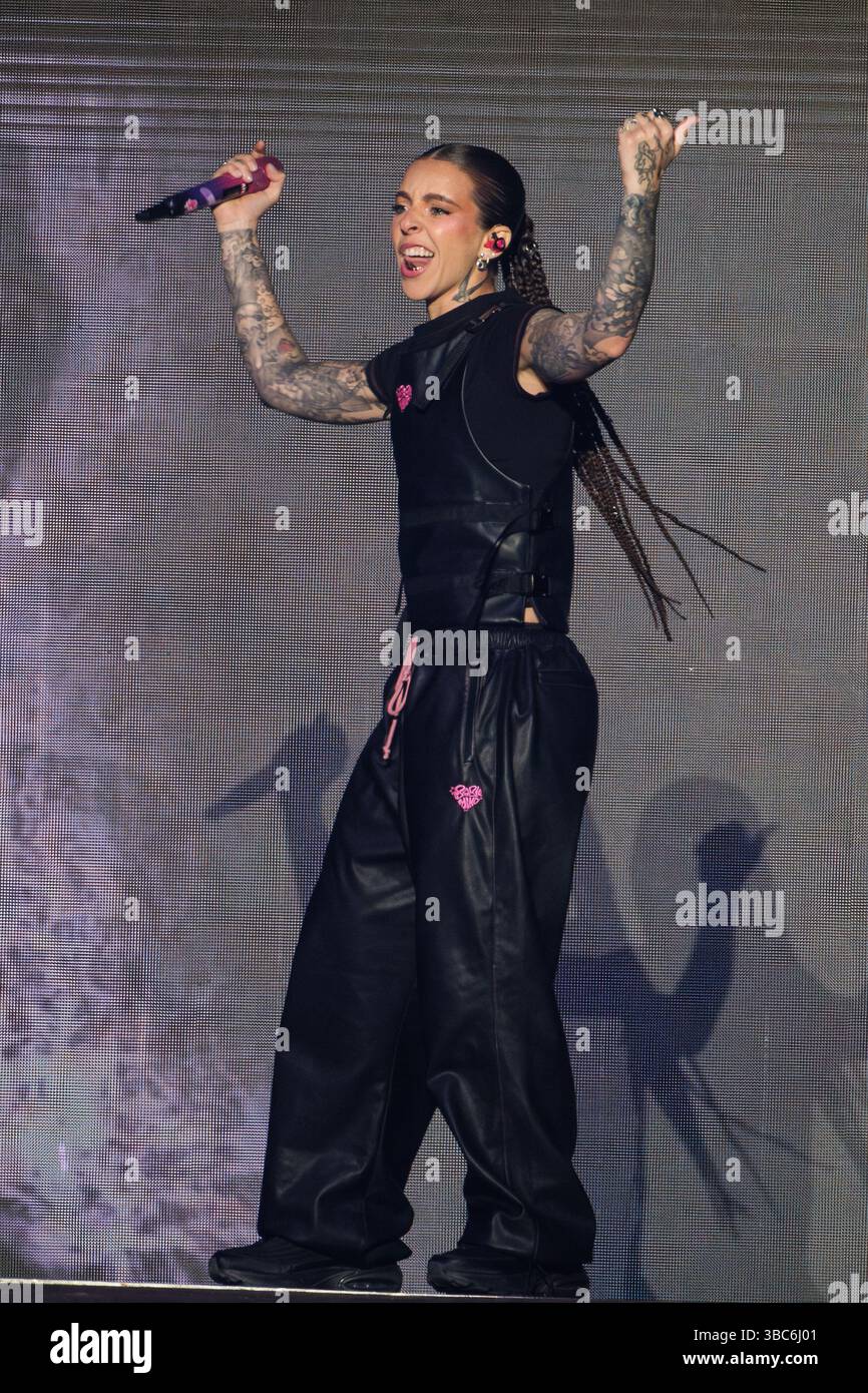 Puerto Rican singer and songwriter Young Miko during her concert at the ...