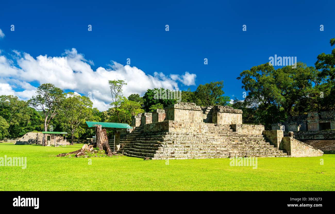 Mayan ballcourt at Copan archaeological site in the Mesoamerican cultural region. UNESCO world ...