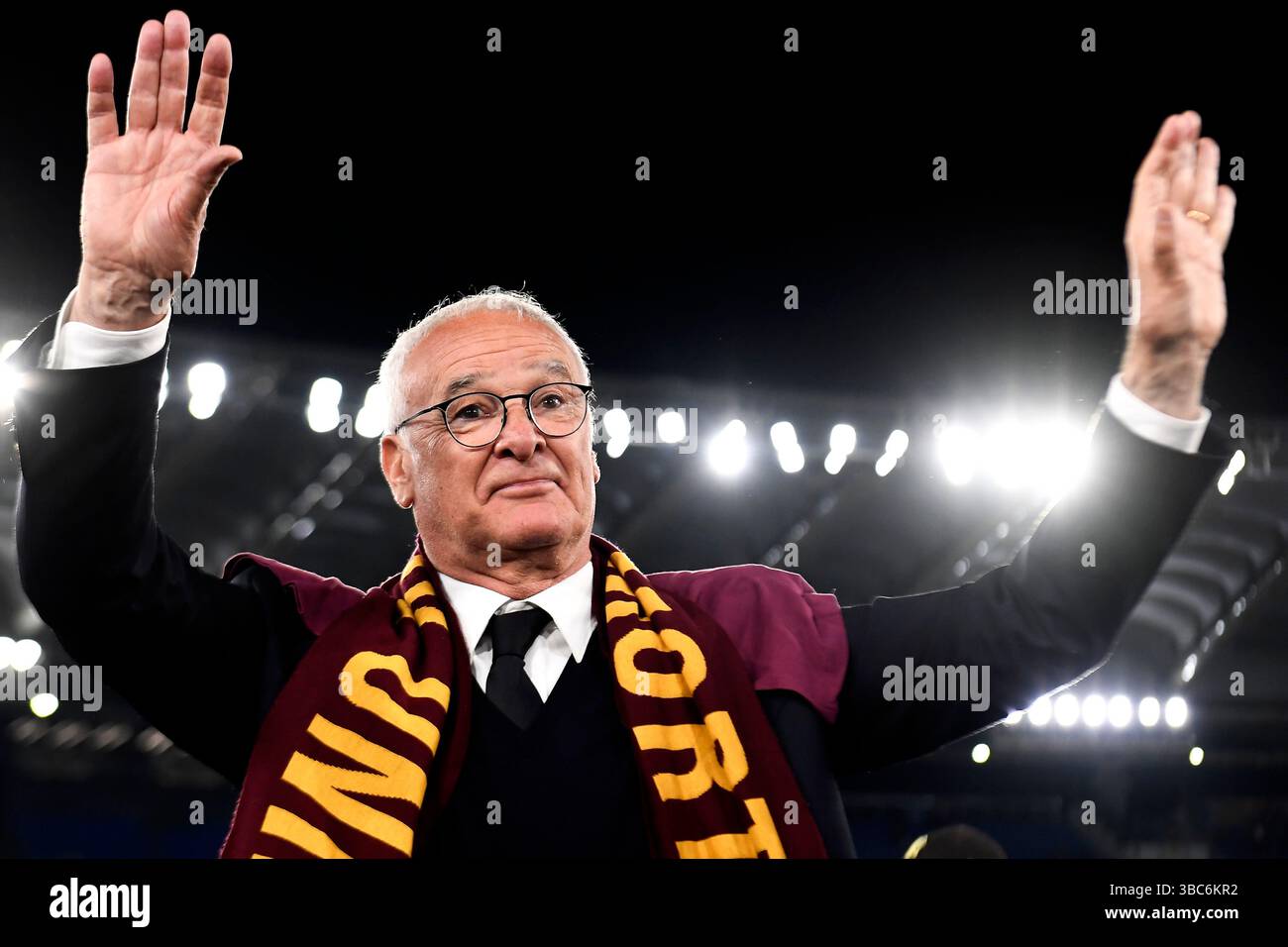 Rome, Italy. 18th May, 2025. Claudio Ranieri, head coach of AS Roma ...