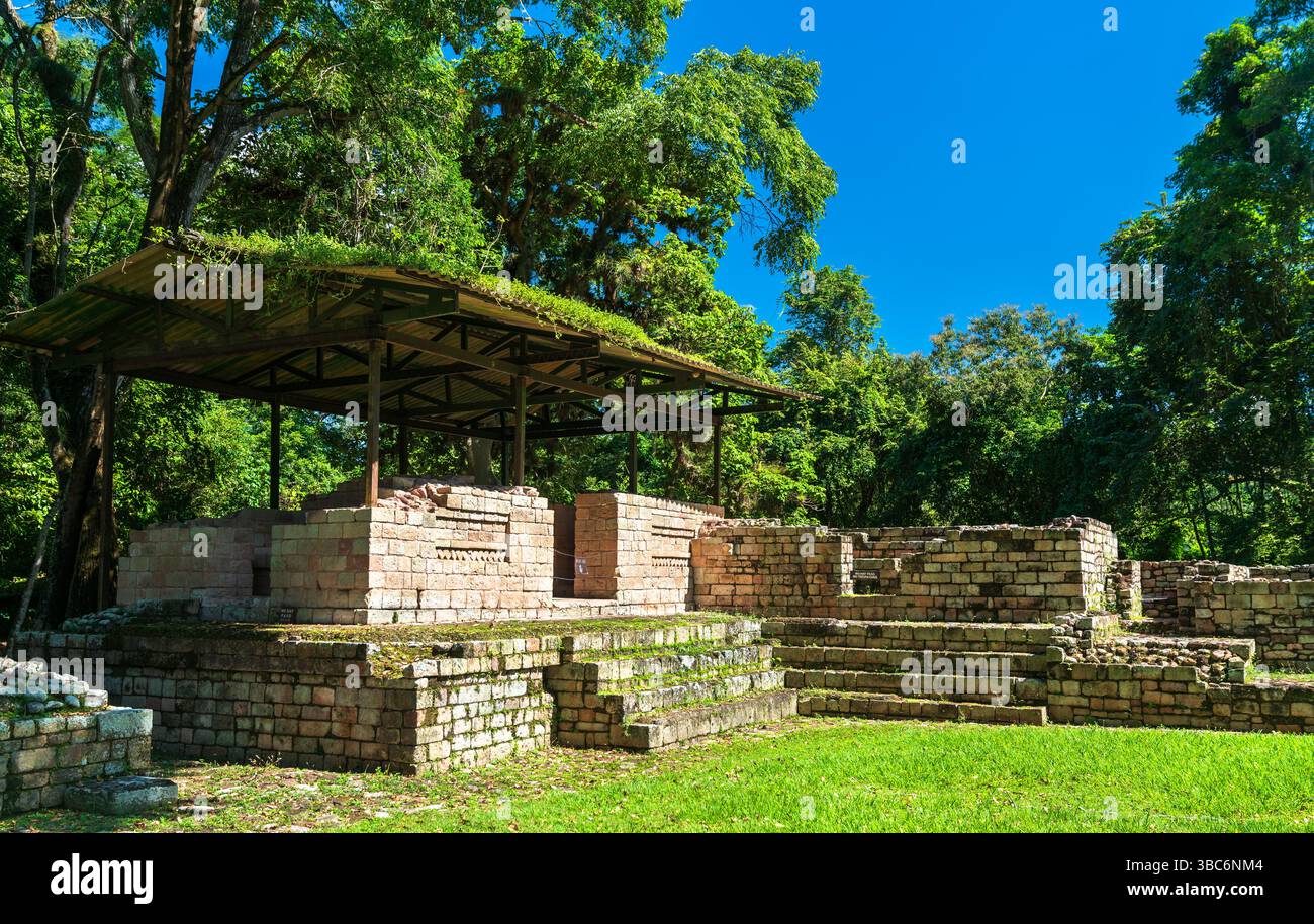Partially restored stone structure in the Las Sepulturas residential ...