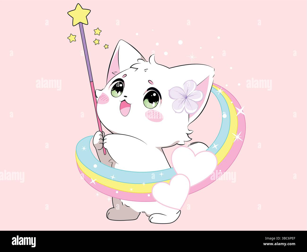 Fairy tale cat drawn by hand Stock Vector Images - Alamy