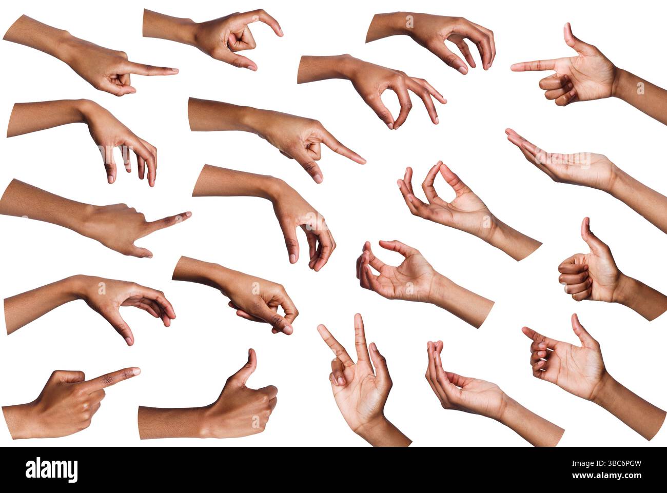 Set of black hands making symbols isolated on white Stock Photo - Alamy